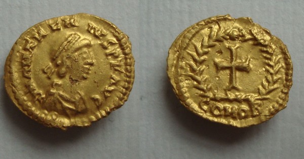 Anthemius - Gold tremissis extremely rare emperor (JA2270) - Anthemius ...