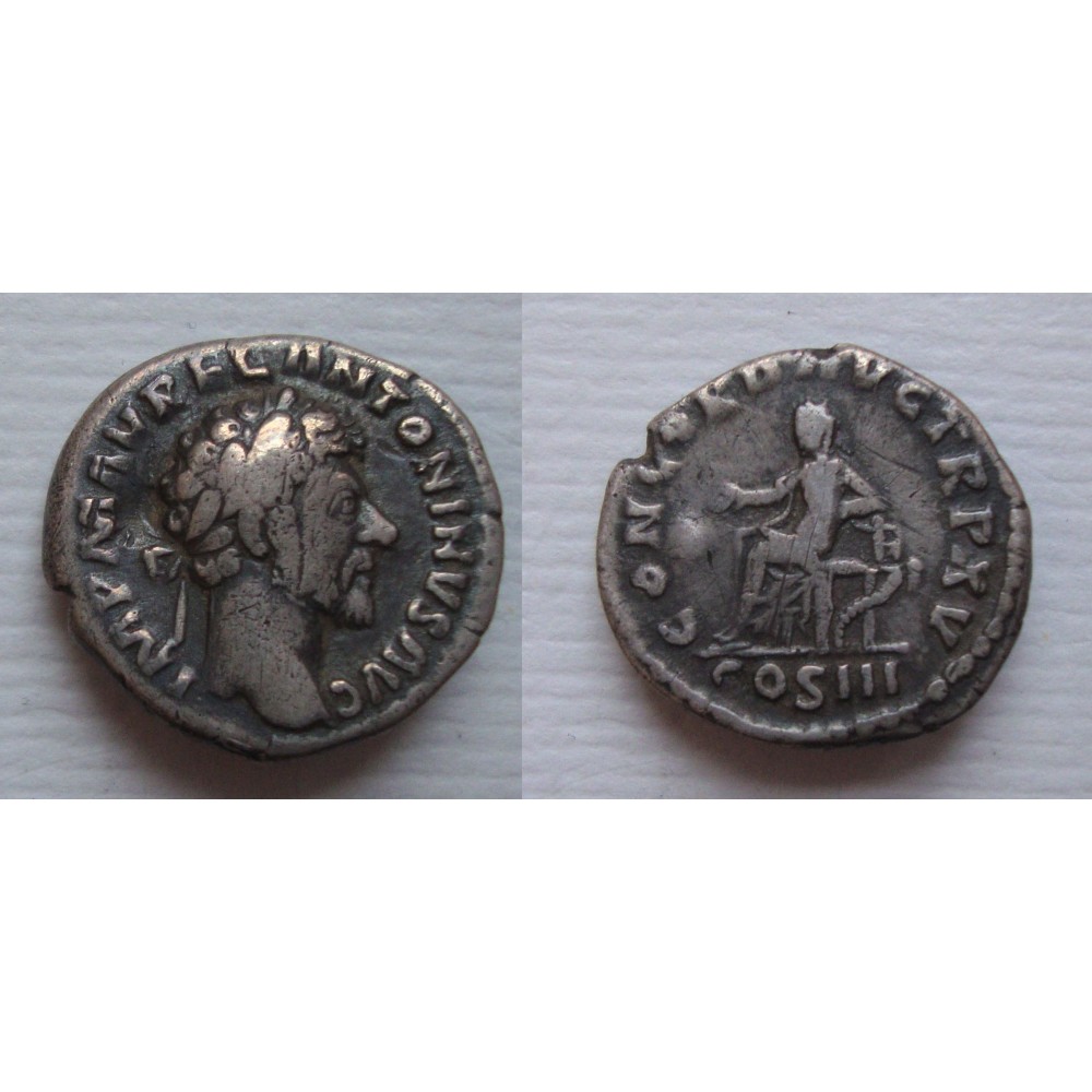 Marcus Aurelius - CONCORDIA early coin! (JA2286) - Concord COS III ric ...