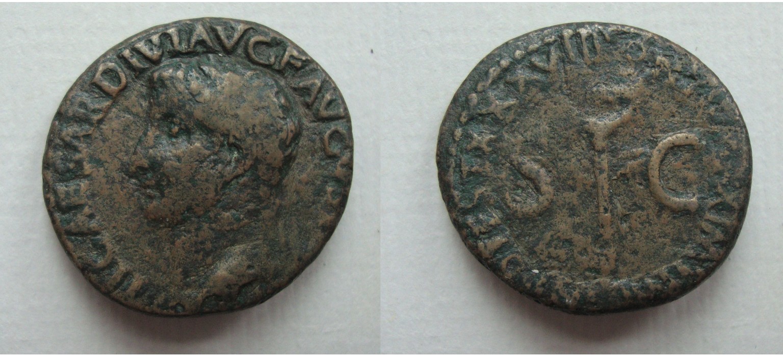 Tiberius - AS caduceus (JA2299) - Caduceus AS | RomanCoinShop.com