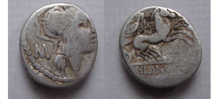 Roman republic - denarius Junius Silanus 91 BC (N21110) - denarius ...