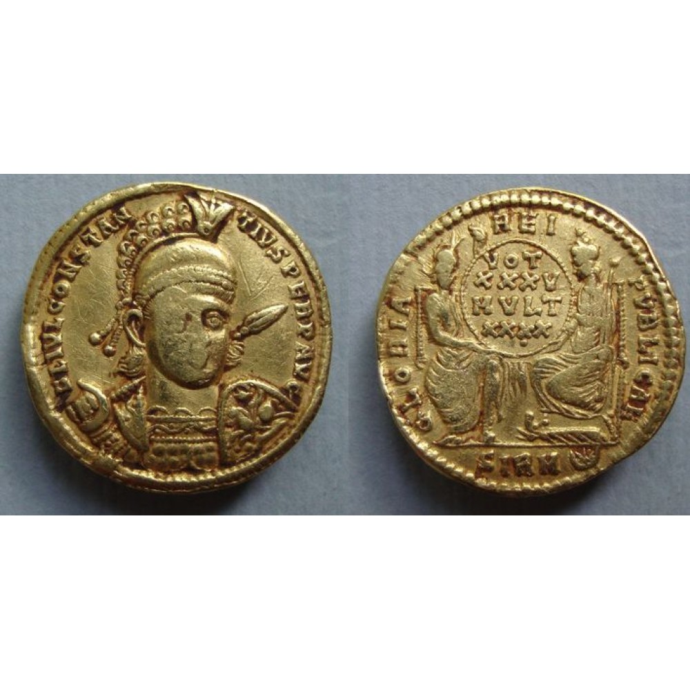 Constantius II - Soldius GOLD extremely rare R4 (JUN20117) - Solidus ...