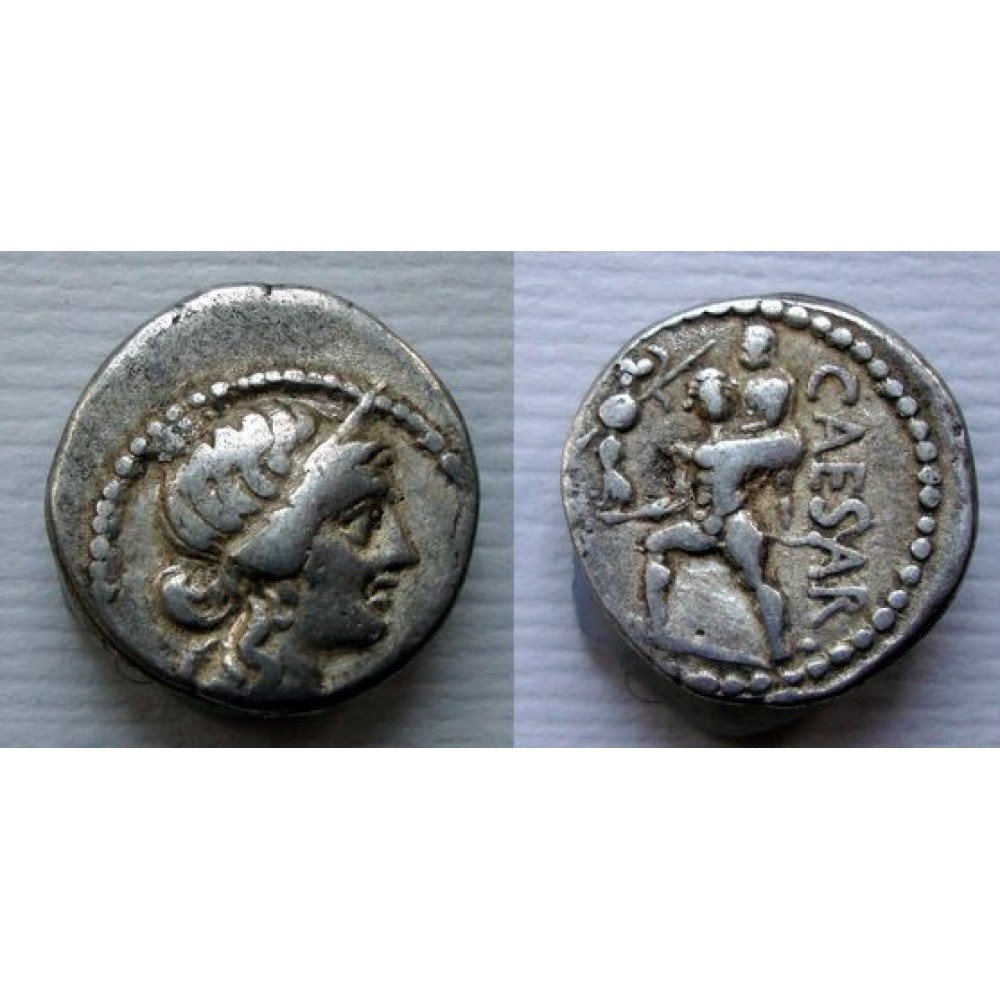 Julius Caesar - denarius Aeneas (JUN2117) - Aeneas denarius ...