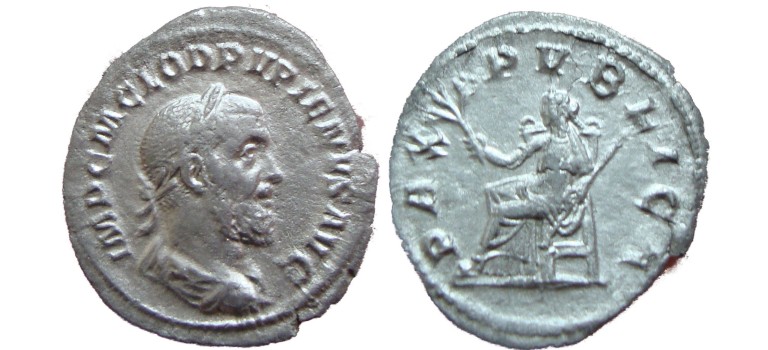 Pupienus - Pax Rare Emperor (S1723) - Pax | RomanCoinShop.com