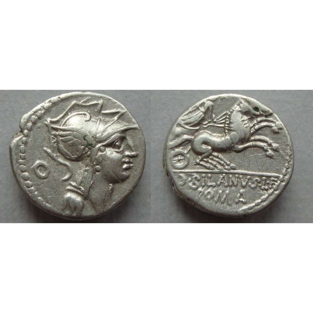 Roman republic - denarius Junius Silanus 91 BC (Ap2246) - denarius ...