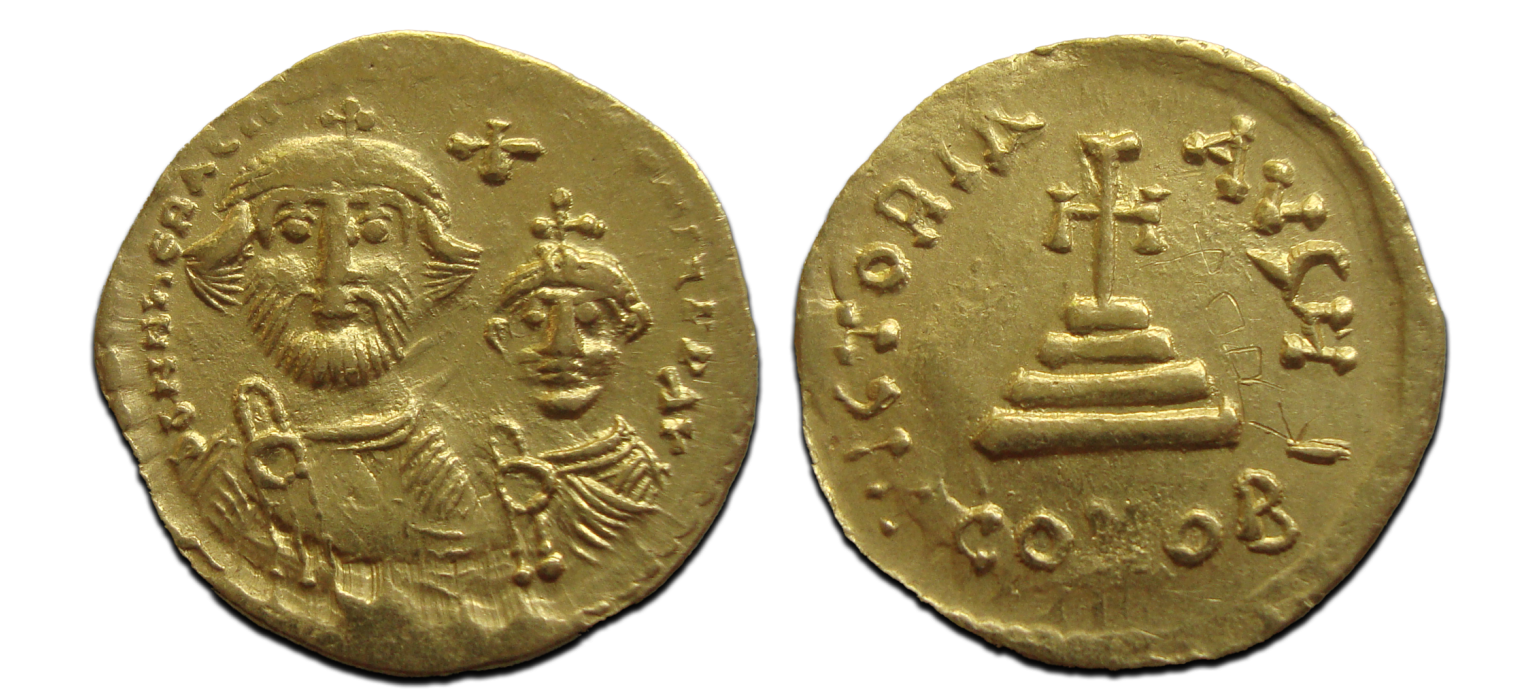 Heraclius - Gouden solidus met zijn zoon! (AP2599) - Heraclius solidus ...