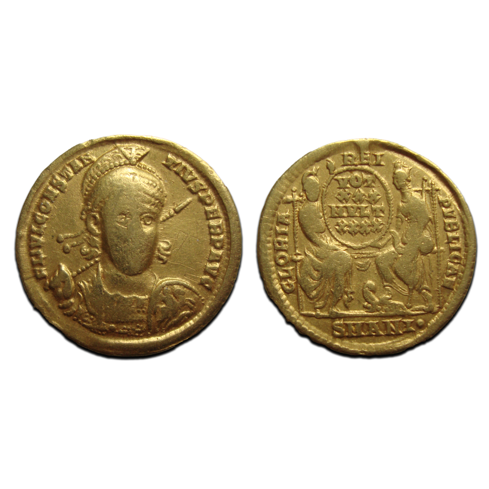 Constantius II - Soldius GOLD extremely rare R2 (O2206) - Solidus ...