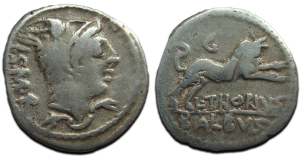 Roman republic - denarius Thorius Balbus 105 BC (AU2492) - denarius ...
