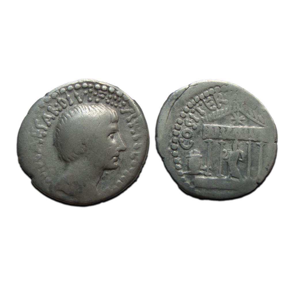 Augustus - denarius Temple of Julius Caesar RARE (D24104) - temple of ...