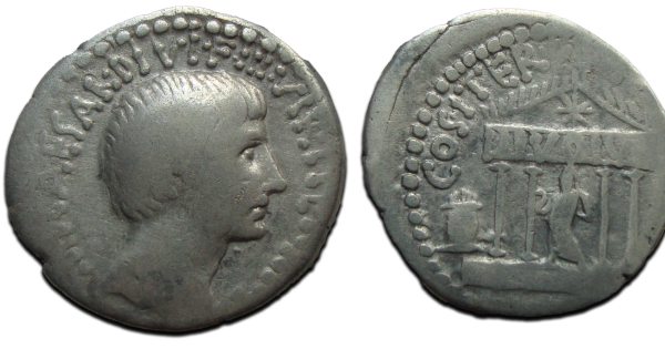 Augustus - denarius Temple of Julius Caesar RARE (D24104) - temple of ...