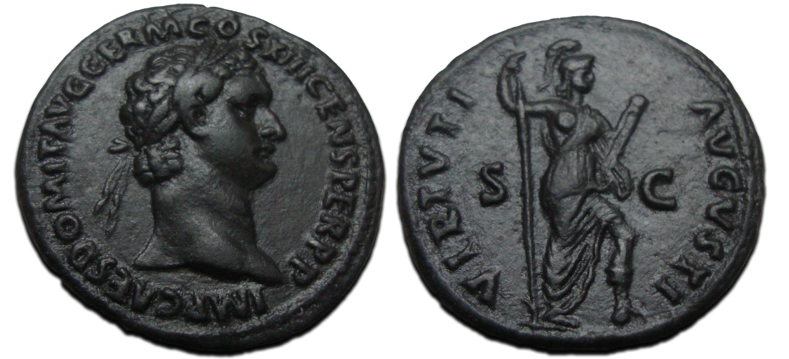 Domitianus- VIRTUS AS beauty (D2460) - VIRTVITI AVGVSTI ric 550 ...