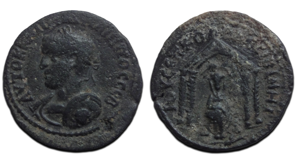 Philip I - impressive bust and temple reverse (D25118) - Nisibis Tyche ...