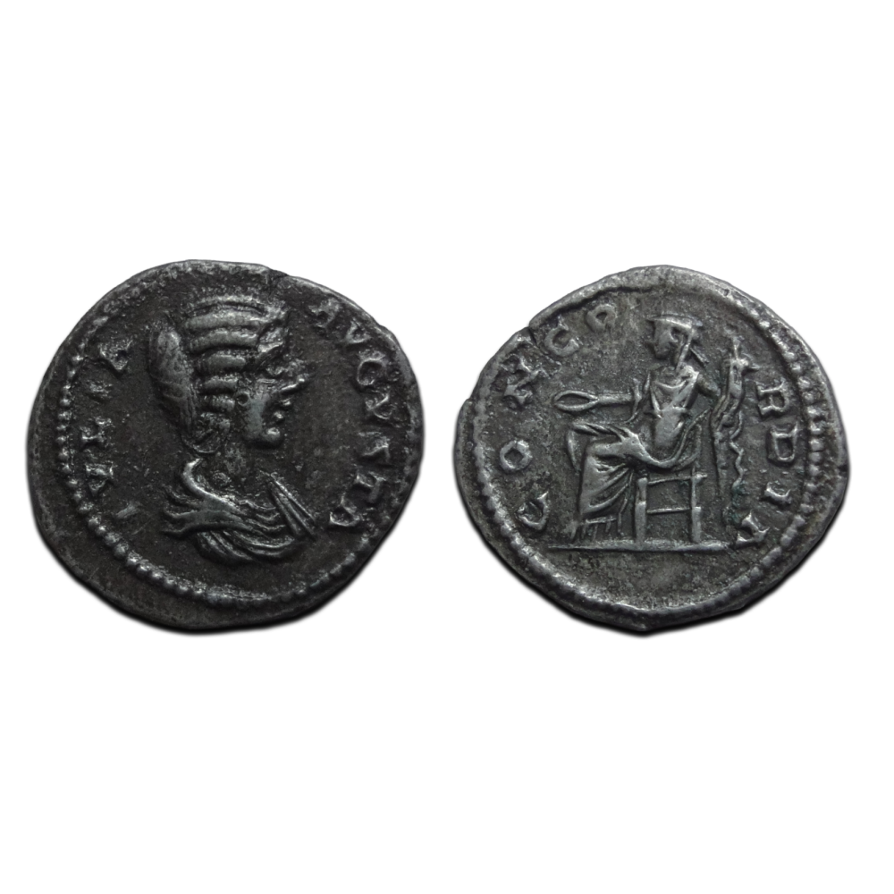 Julia Domna - denarius Concordia rare variety! (D25121) - denarius ...