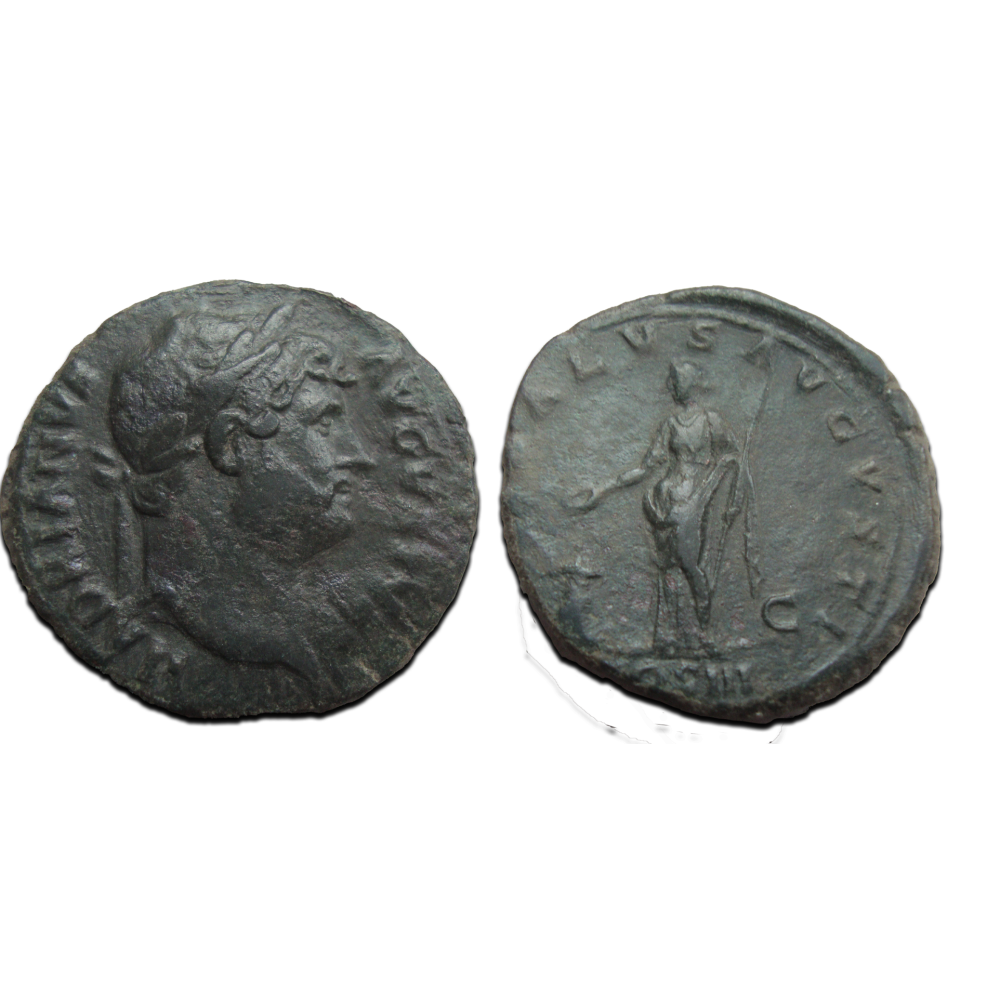 Hadrian - SALUS As (F2565) - SALVS AVGVSTI ric 678 AS | RomanCoinShop.com