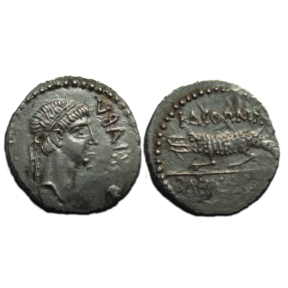 Greek coins - Juba II denarius wit Clepatra Selenos, daughter of ...