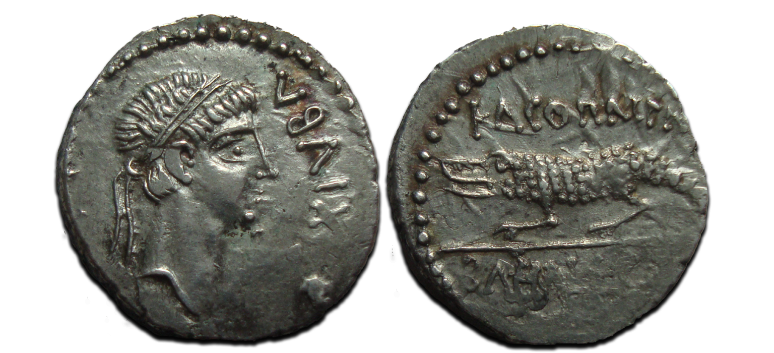 Greek coins - Juba II denarius wit Clepatra Selenos, daughter of ...