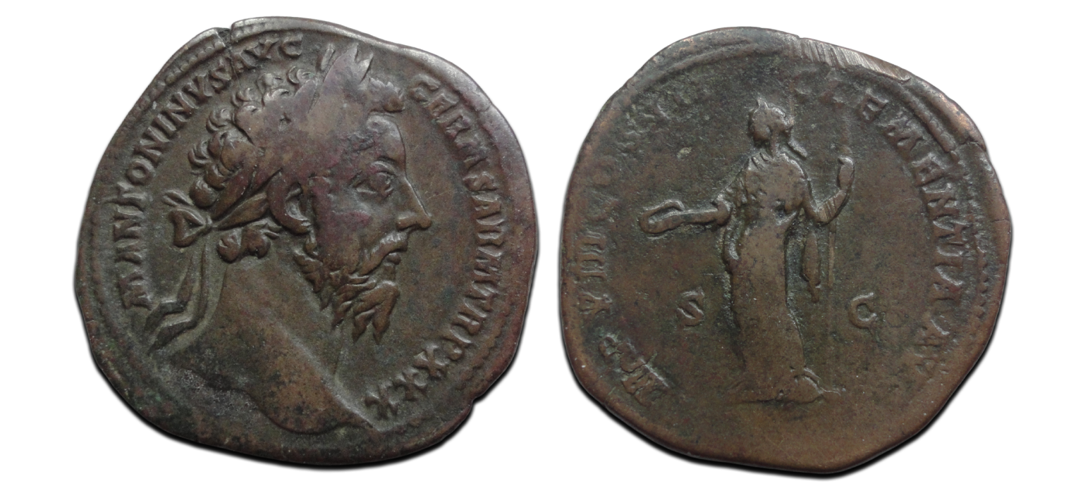 Marcus Aurelius - Clementia sestertius (JA26136) - sestertius aequitas ...