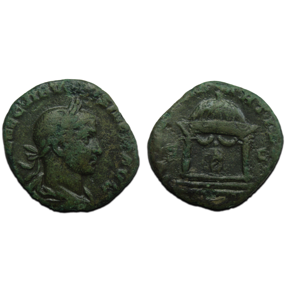 VOLUSIAN - TEMPLE OF JUNO RARE (JUN2480) - Juno temple sestertius ...