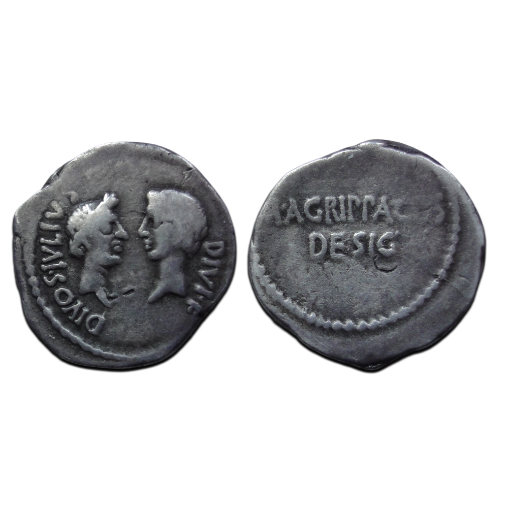 Augustus - met Julius Caesar en Agrippa zeer zeldzaam en belangrijke ...