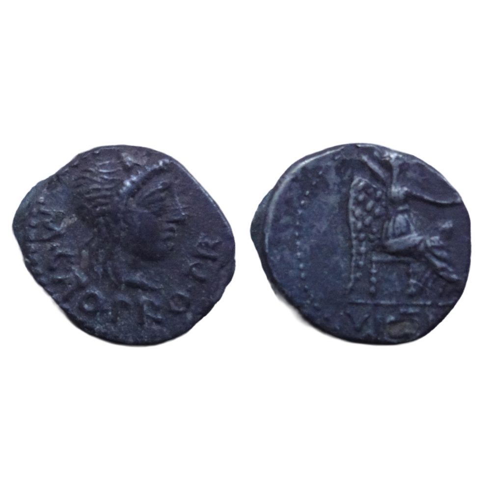 Romeinse republiek - quinarius M. Porcius Cato 47 v. Chr. (JUN2656) - M ...
