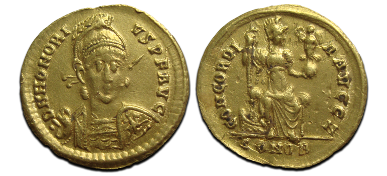 Honorius - GOUDEN Solidus (ME2543) - solidus Concordia RIC 8 Z | RomanCoinShop.com