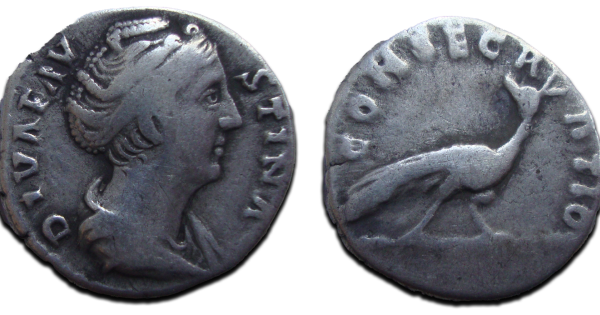 Faustina I - Consecratio peacock RARE (o2448) - consecratio peacock ...