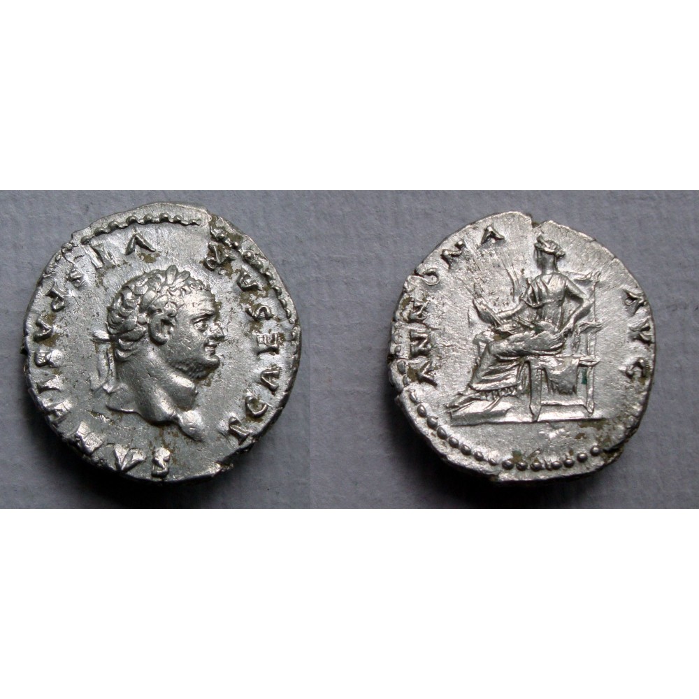 Titus - denarius Annona extremely fine (AU22101) - annona avg denarius ...