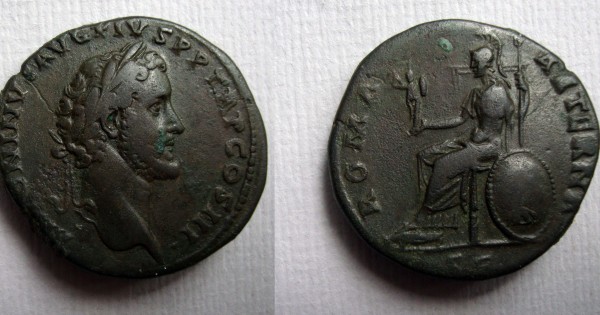 Antoninus Pius - ROMA AETERNA SESTERTIUS (AU2299) - Roma sestertius ...