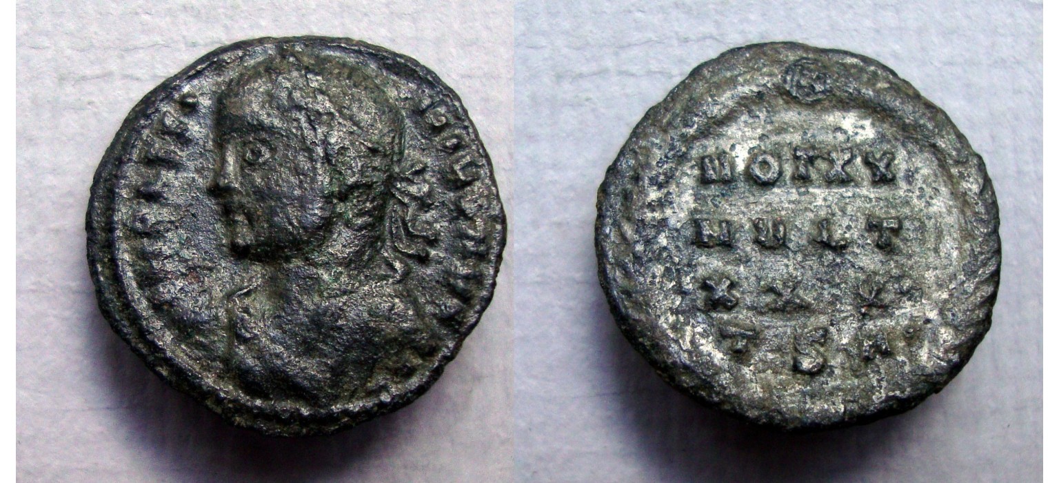 Licinius - extremely rare left bust! (JUL22111) - VOT XX/ MVLT/ XXX ...