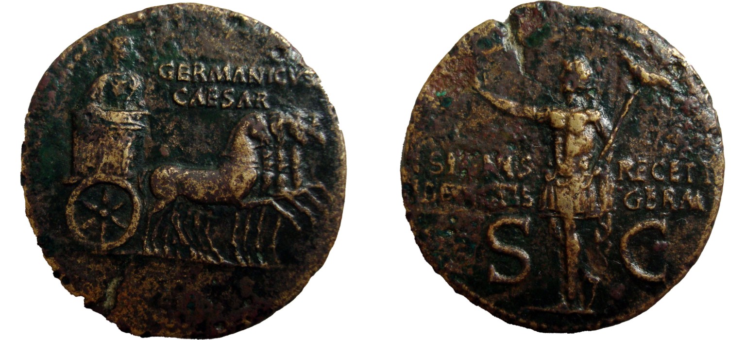 GERMANICUS AS - Germanicus in quadriga scarce (JUN2158) - Germanicus in ...