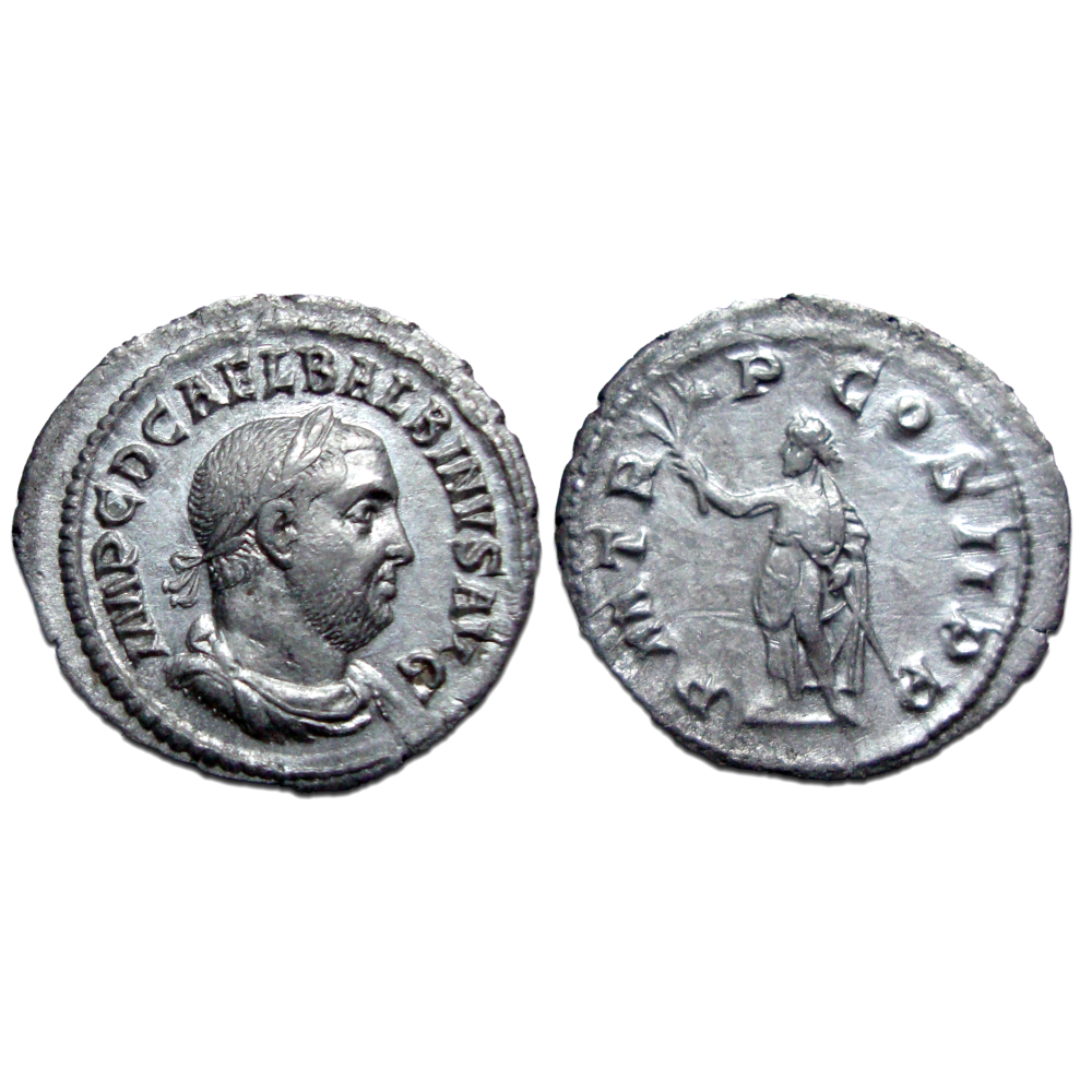 Balbinus - Denarius Rare Emperor EF! (D22135) - Genius P M TR - P COS ...