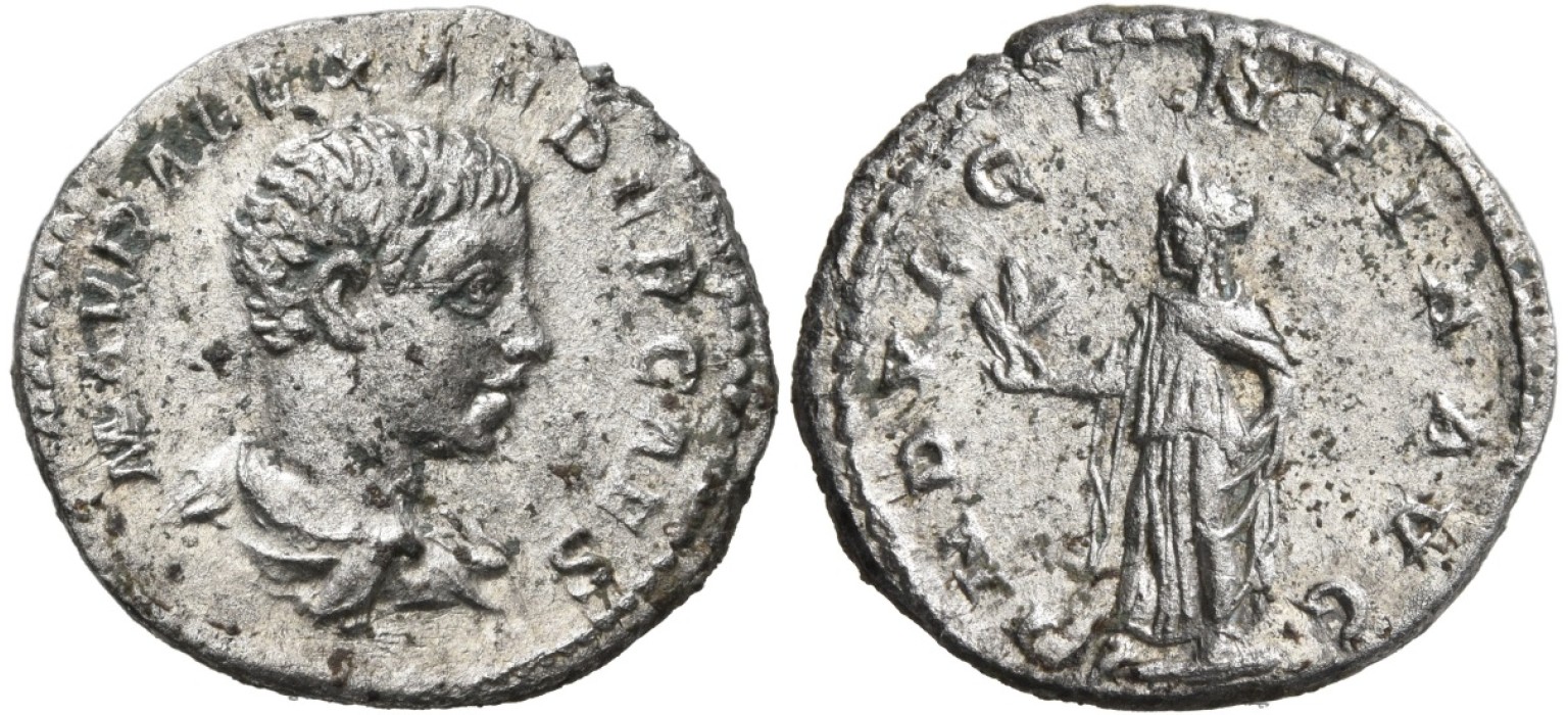 Severus Alexander - as Caesar denarius SPES, very rare (O2228) - Spes ...