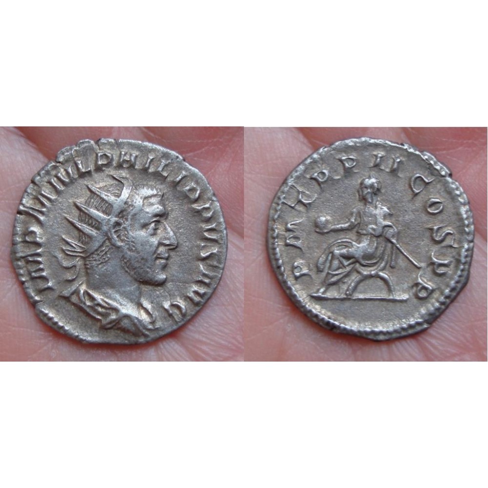 Philip I - Emperor at throne - P M TR P II COS PP keizer op troon ...