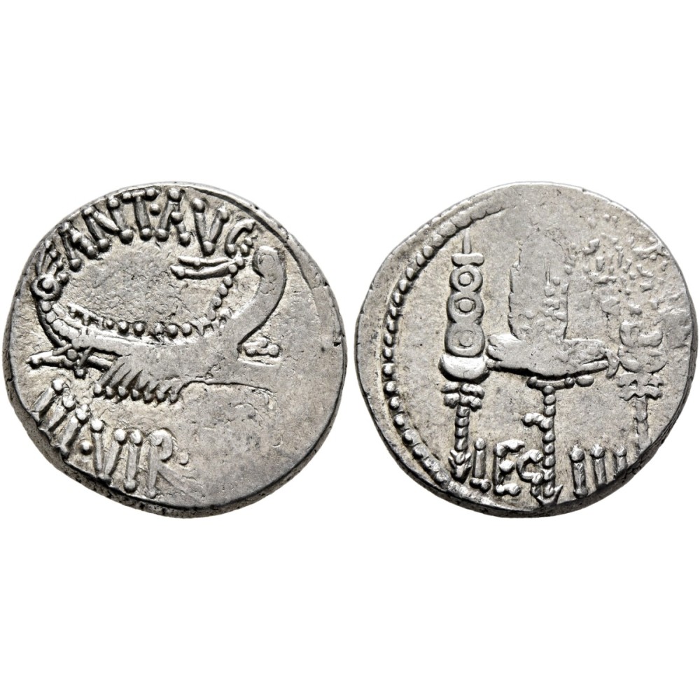 MARC ANTONY - denarius LEG III (AU1629) - LEG III denarius ...
