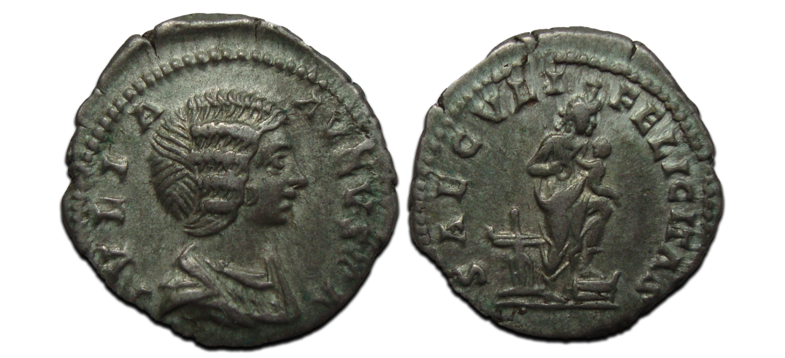 Julia Domna - denarius Isis and Horus scarce! (AU2391) - denarius ...