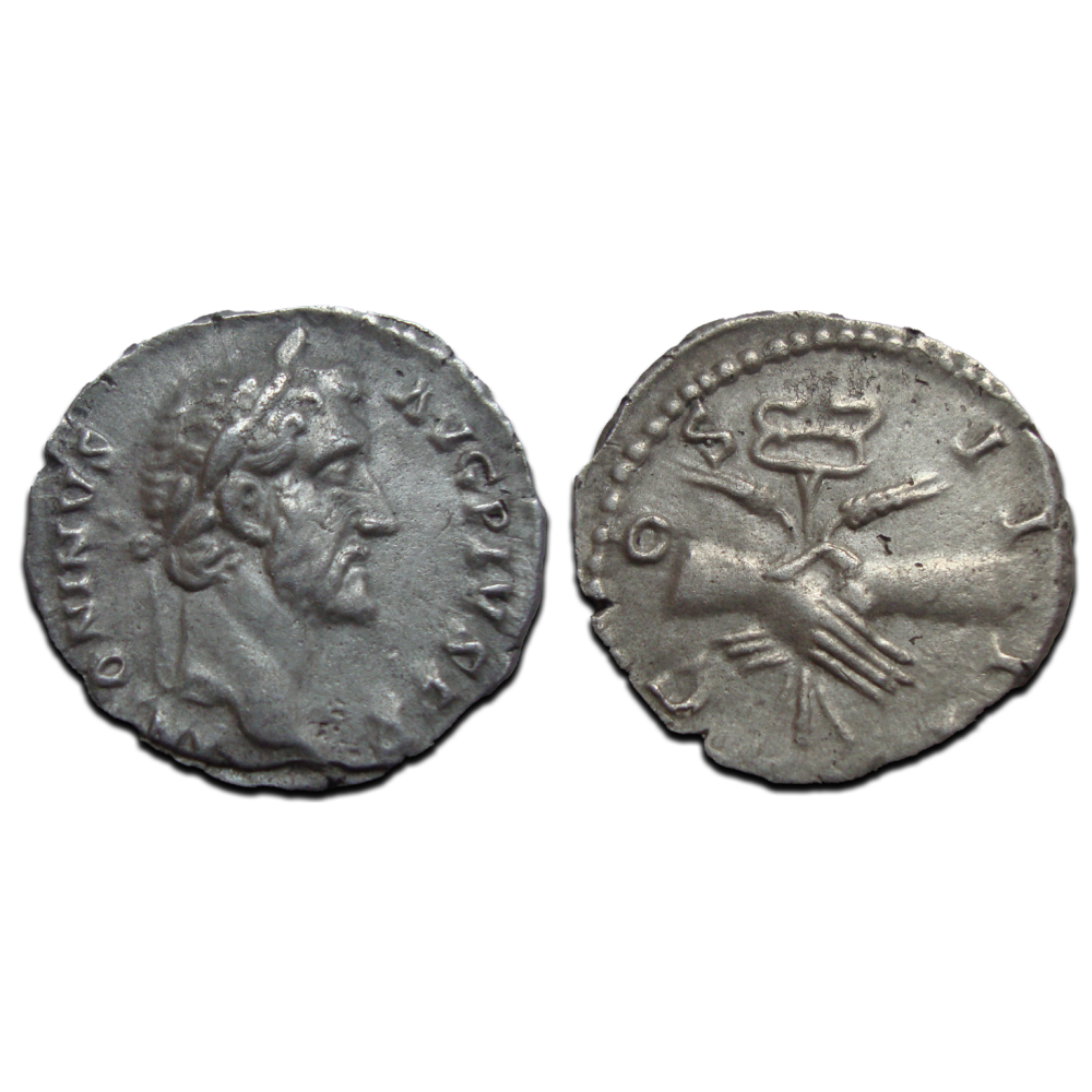 Antoninus Pius - Handshake scarce (D23114) - Handshake caduceus cos ...