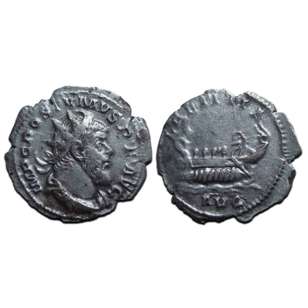 Postumus - Galley populair coin! (F2491) - Laetitia galley ...
