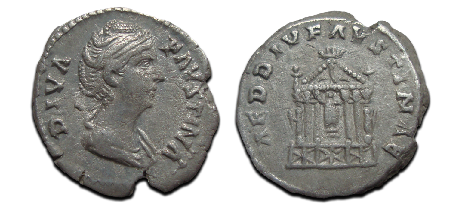 Faustina I - denarius Temple scarce (D1710) - temple denarius ...