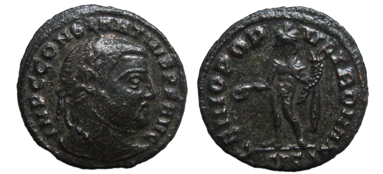 Constantius Chlorus - kwartfollis zeer fraai + - Genio Populi ...