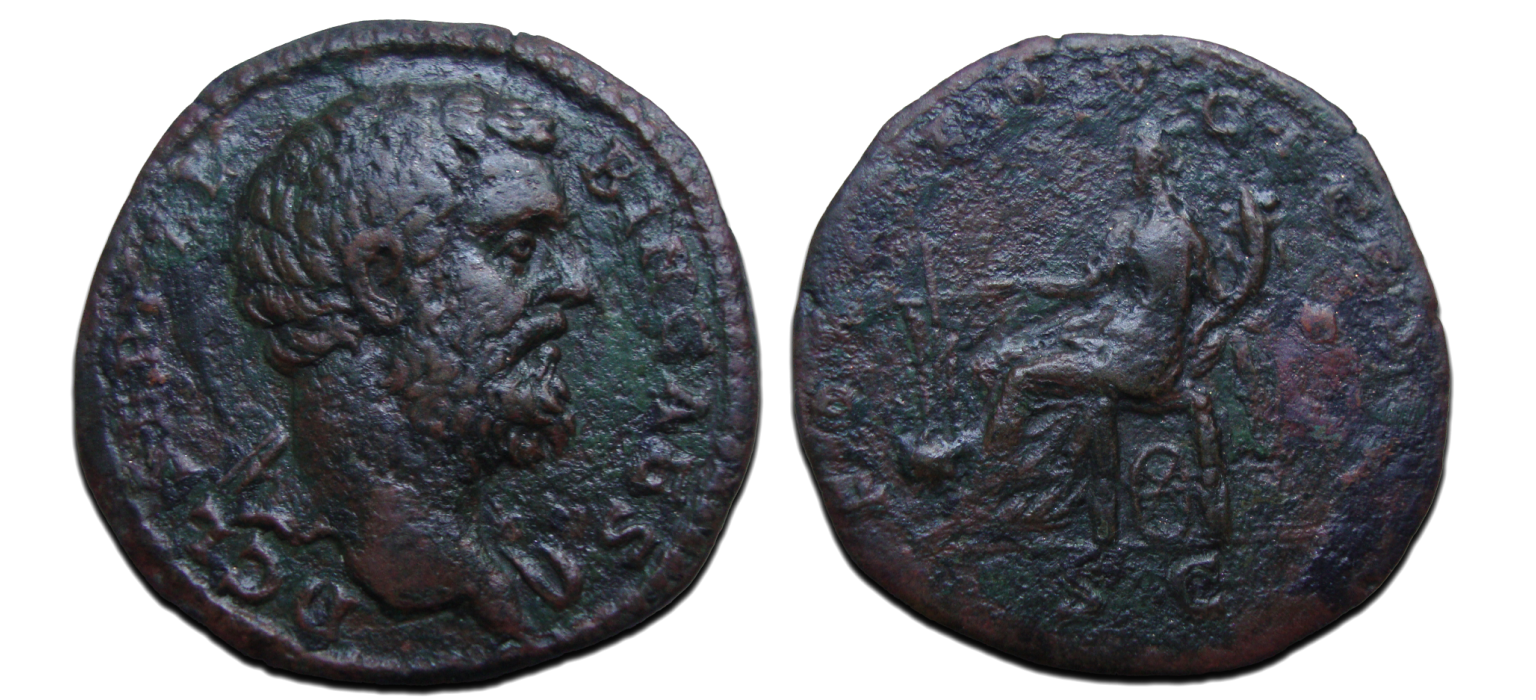Clodius Albinus - SESTERTIUS with Felicitas RARE (JUL2303) - Sestertius ...