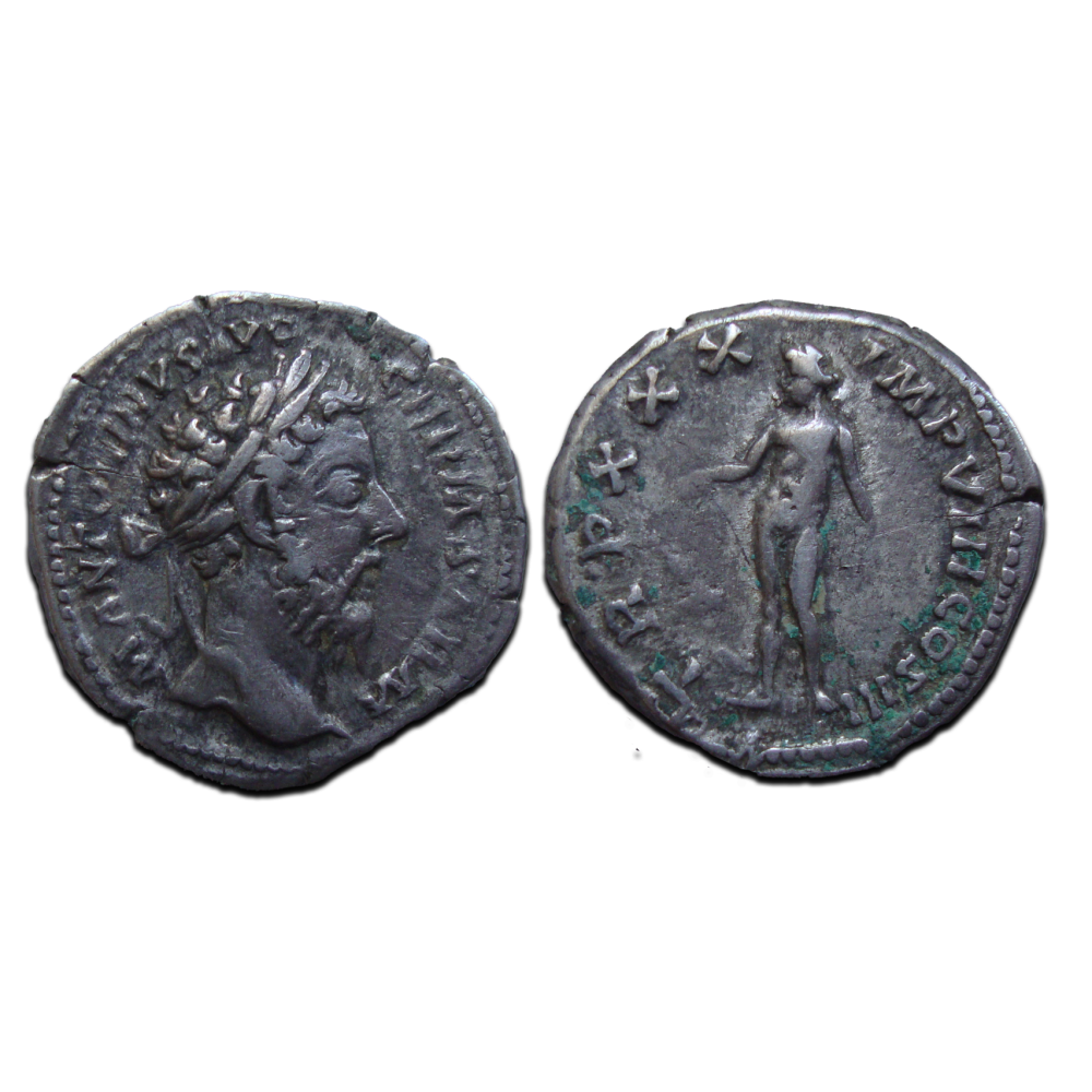 Marcus Aurelius- GENIUS denarius (JUN23127) - denarius Genius TR P XXX ...