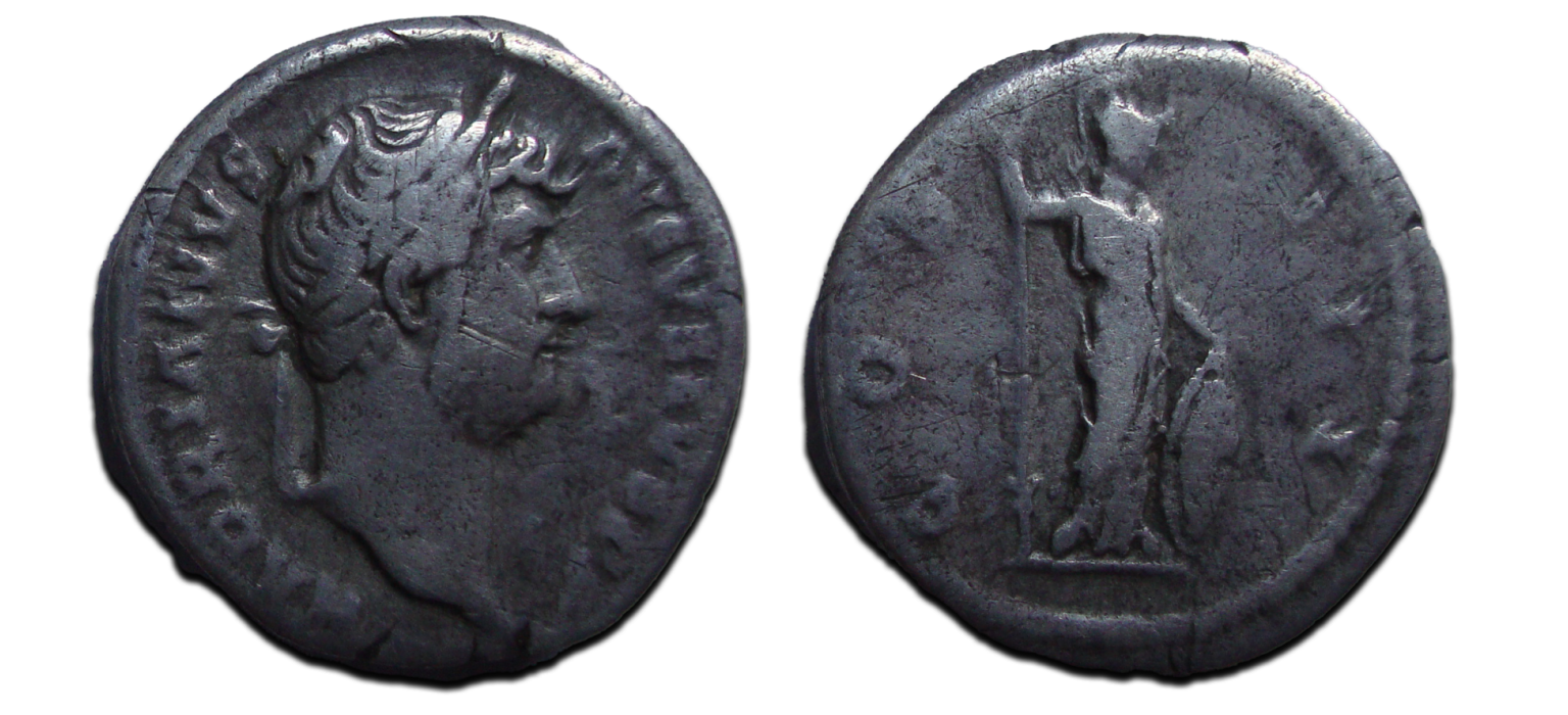 Hadrian - denarius MINERVA Rare (JUN23142) - denarius Minerva ric 152 ...