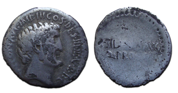 Marcus Antonius - denarius Silanus muntmeester ZELDZAAM (JUN2385 ...