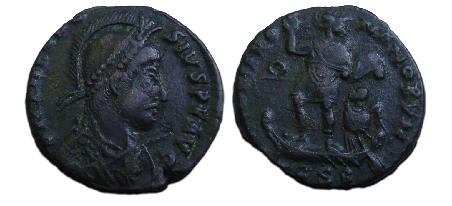 Theodosius I - emperor at ship (ME2310) - AE2 Gloria romanorum TESB ...