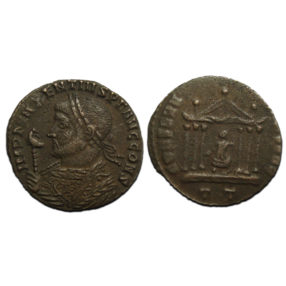 Maxentius - Temple of ROME rare bust type! (O2308) - Tempel van Roma TT ...