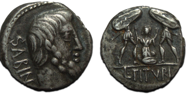 L.F. Sabinus -Tarpeia denarius! ! (O2360) - denarius tarpeia ...