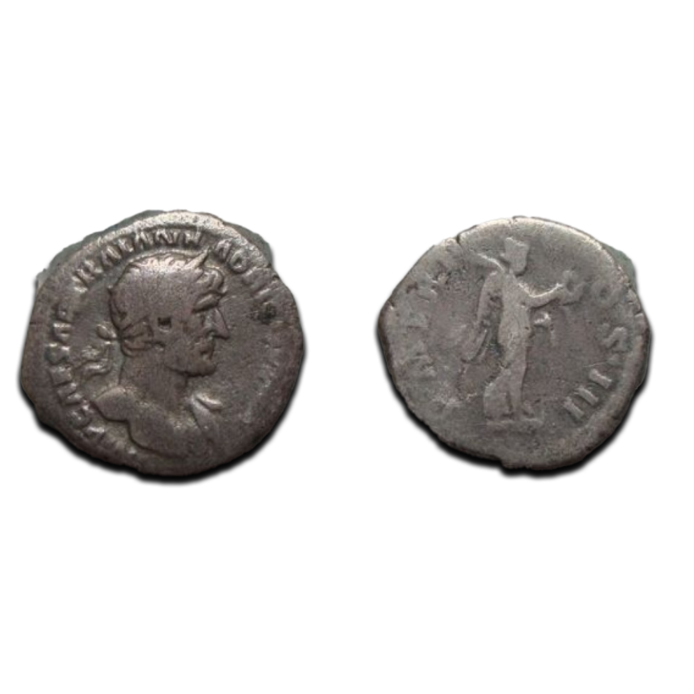Hadrianus - Victory quinarius RARE (O2144) - Victory palm front COS III ...